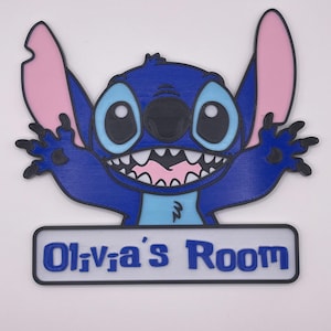Personalised Lilo & Stitch Inspired 'stitch' 3D Printed Door Sign ...