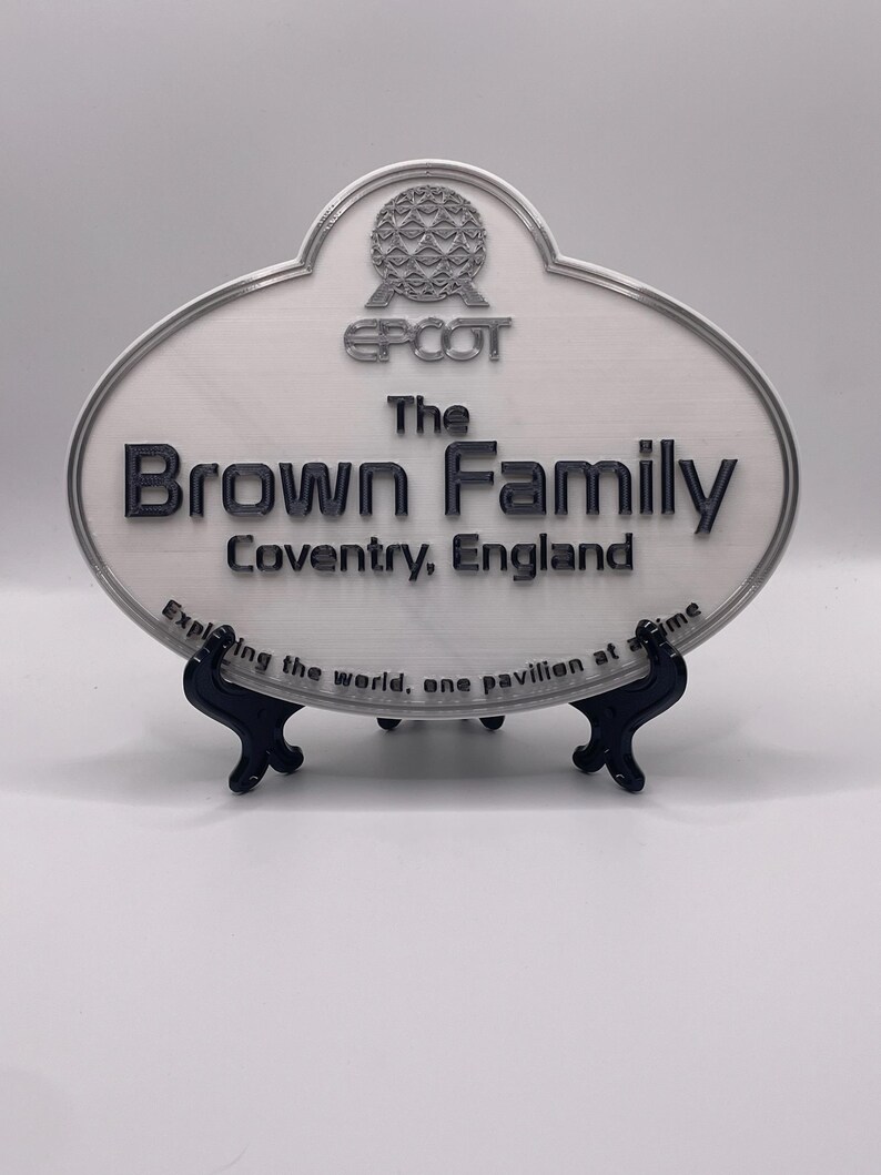 Personalised 3D Printed Disney World Epcot Inspired Stroller Sign ...