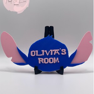 Personalised Lilo & Stitch Inspired 3D Printed Door Sign | Disney Décor ...