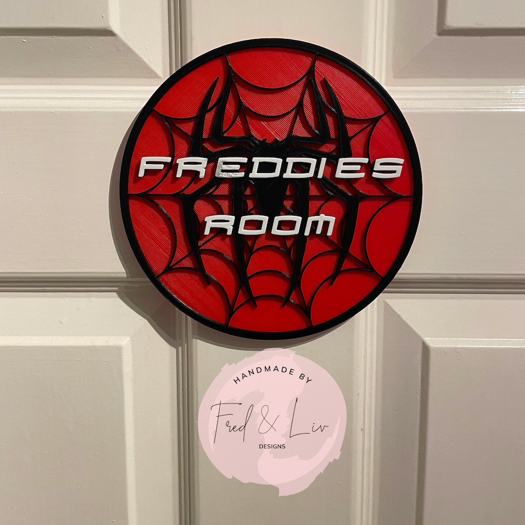 Personalised Spiderman Inspired 3D Printed Door Sign | Custom Name ...