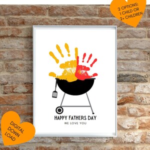Father's Day Grill Handprint Keepsake | Gift for Dad Father Grandpa ...