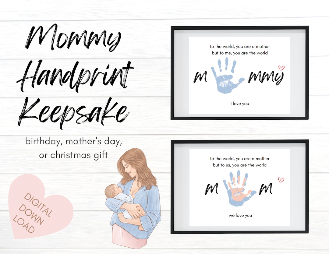 Mom Mommy Handprint Footprint Keepsake | Birthday Mother's Day ...