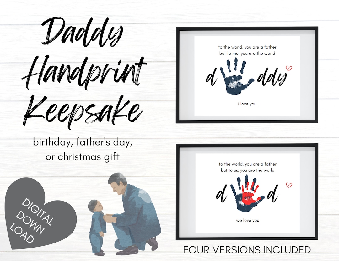 Dad Daddy Handprint Footprint Keepsake | Birthday Father's Day ...