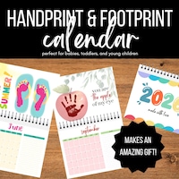 2026 12 Month Handprint Calendar, DIY Kid Toddler Baby Craft, Calendar ...