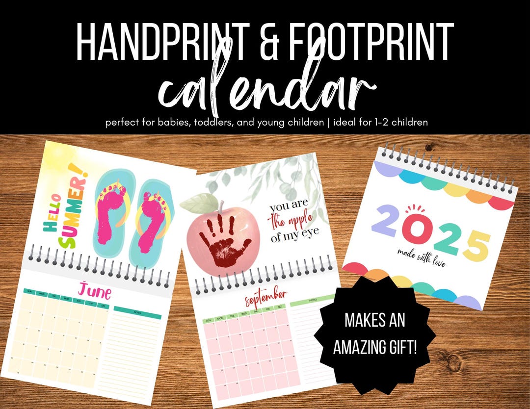 2025 Handprint Calendar | DIY Gift for Parents, Grandparents | 1 or 2 ...
