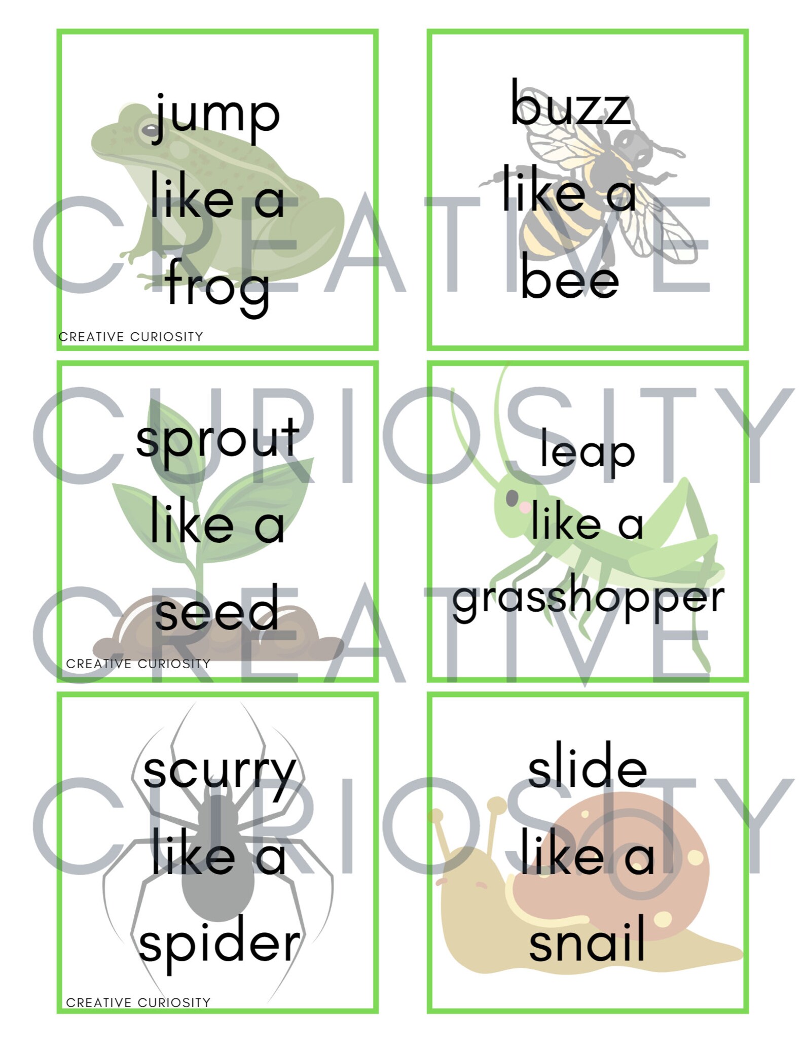 Spring Movement Game | Gross Motor Skills Activity Indoor Outdoor ...