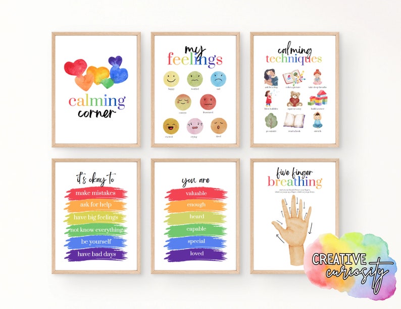 Calm Corner Posters | 6 Digital Files AND Directions for How to Create ...