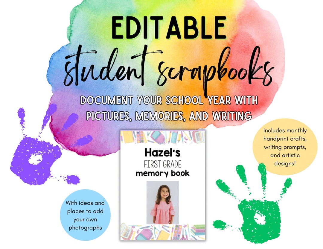 Student Scrapbooks | Document the School Year | Customizable | Editable ...