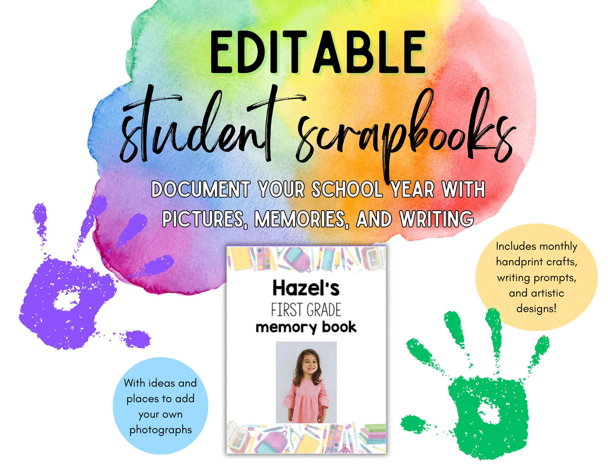 Student Scrapbooks | Document the School Year | Customizable | Editable ...