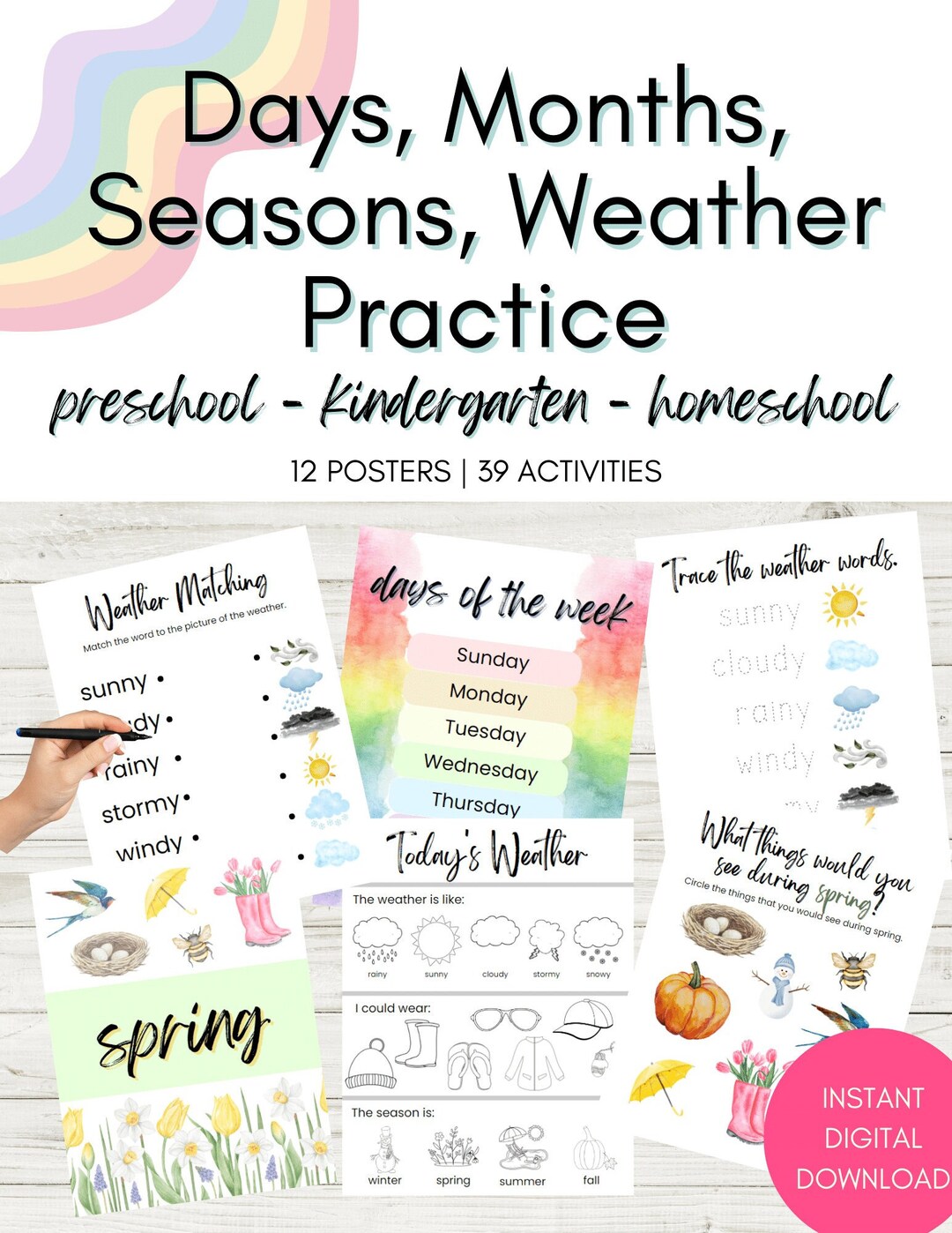 Daily Calendar Practice | Days of the Week, Months of the Year, Seasons ...