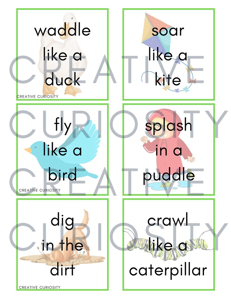 Spring Movement Game | Gross Motor Skills Activity Indoor Outdoor ...