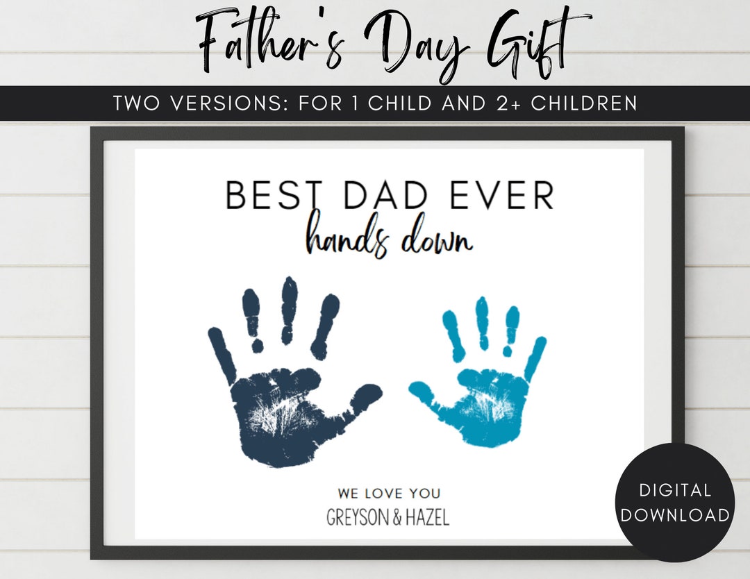 Best Dad Ever Handprint Keepsake | Gift for Dad Father Grandpa Stepdad ...