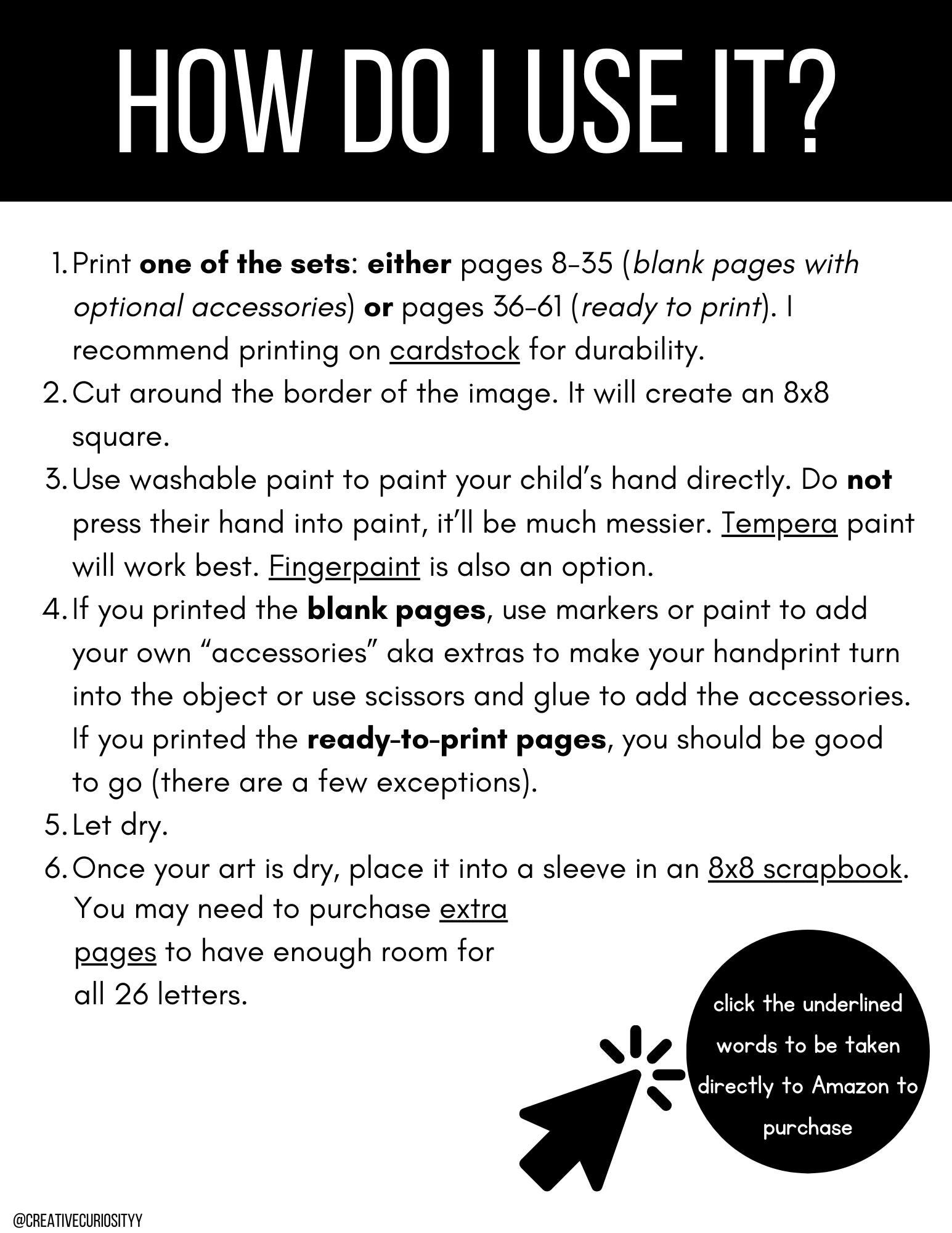 A-Z ABC Alphabet Handprint Craft Book | Handprint Art | Educational ...