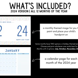 2024 Handprint Calendar DIY Gift for Parents, Grandparents 1 or 2 ...