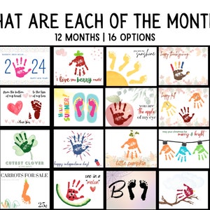 2024 Handprint Calendar DIY Gift for Parents, Grandparents 1 or 2 ...