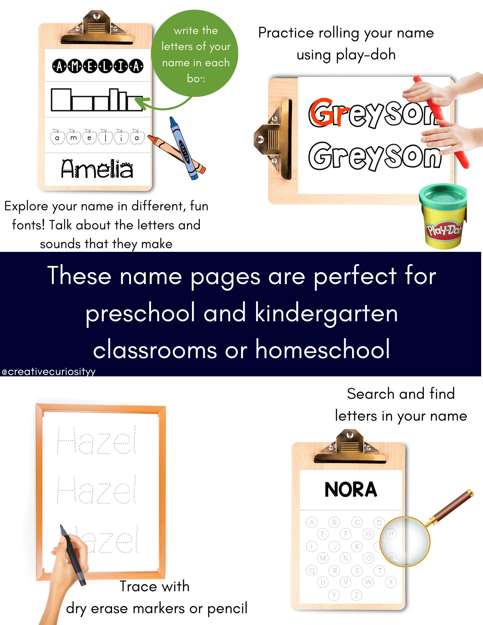 EDITABLE Name Activities for Toddlers, Preschoolers, Kindergarten ...