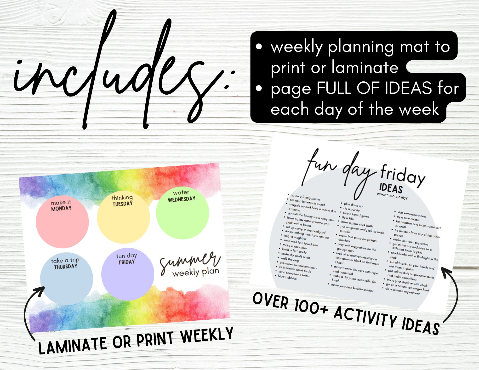 Summer Planner With Kids Weekly Summer Activities and Crafts - Etsy