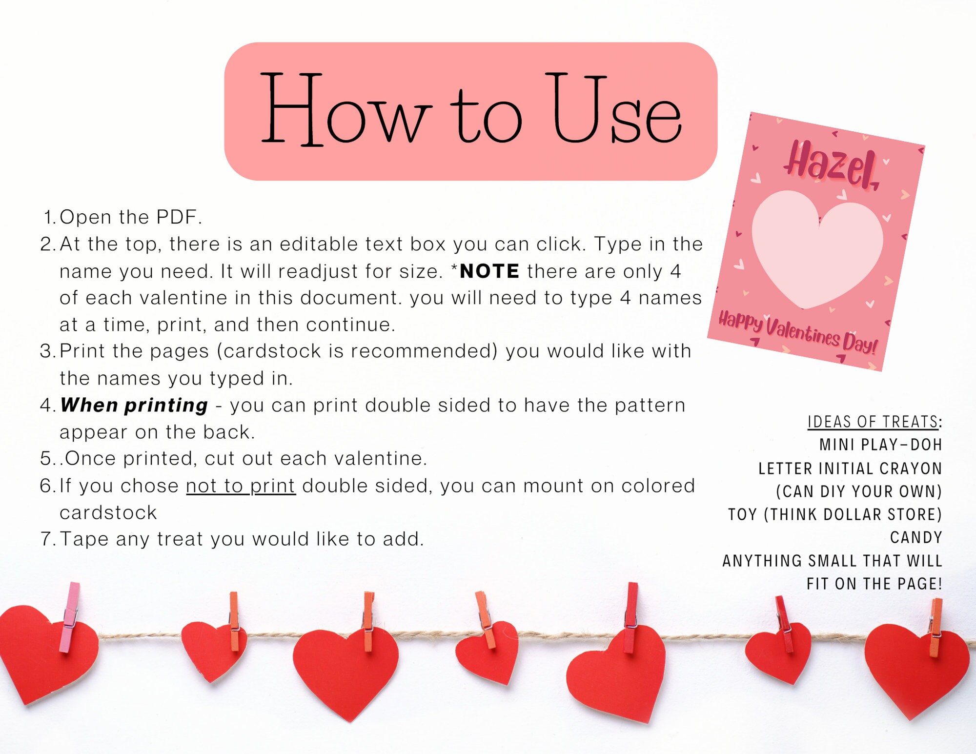 EDITABLE Valentines - 5 Designs - CUSTOMIZABLE - Etsy