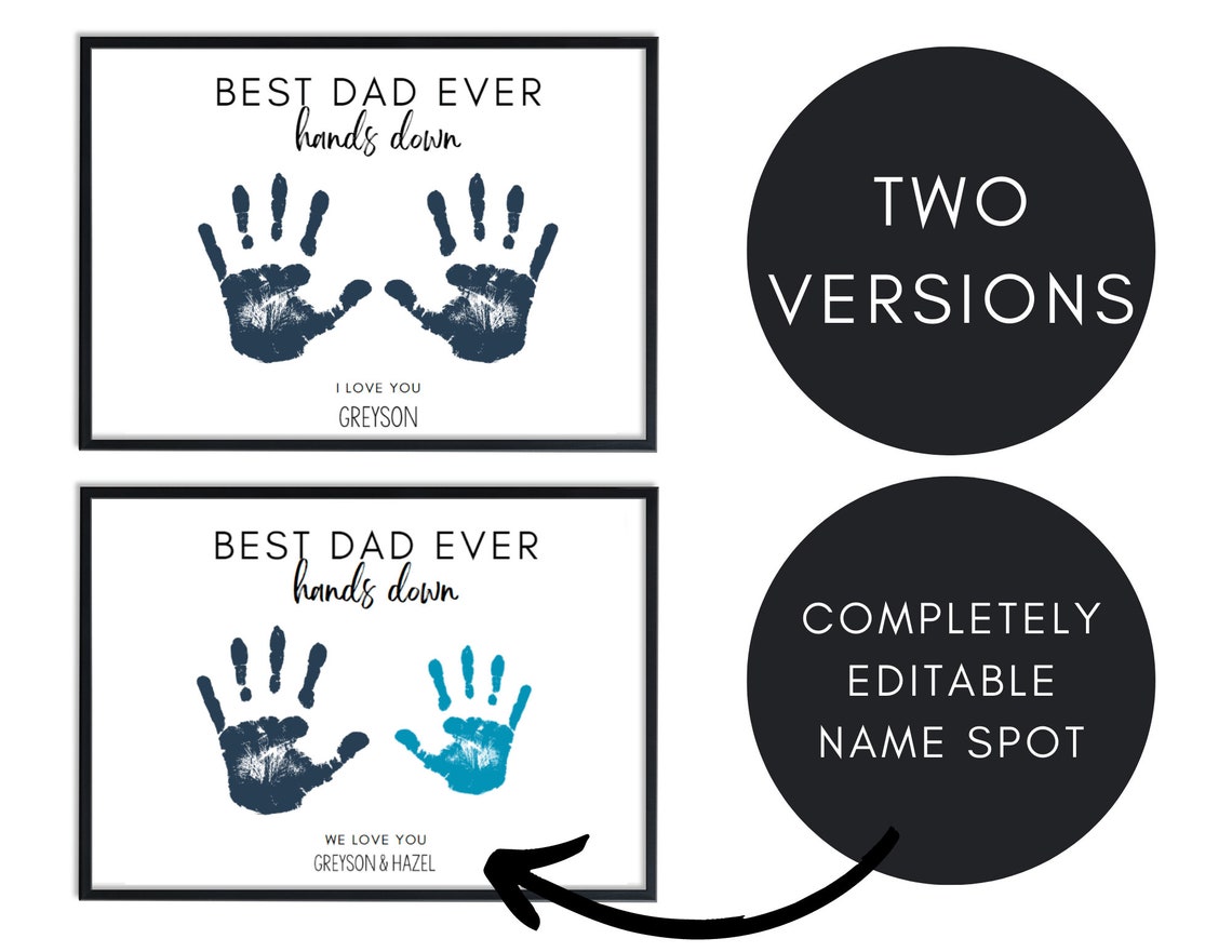 Best Dad Ever Handprint Keepsake | Gift for Dad Father Grandpa Stepdad ...