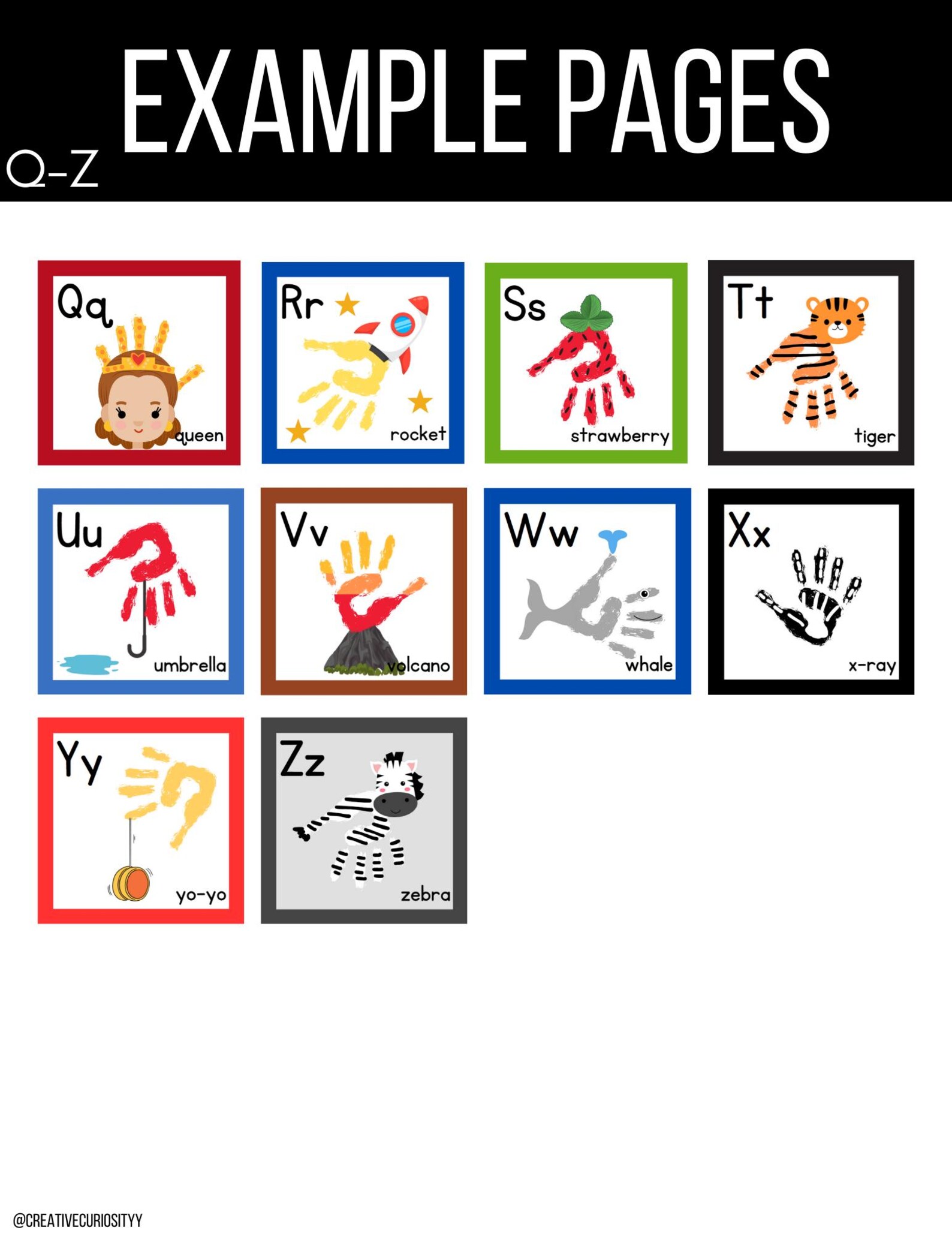 A-Z ABC Alphabet Handprint Craft Book | Handprint Art | Educational ...