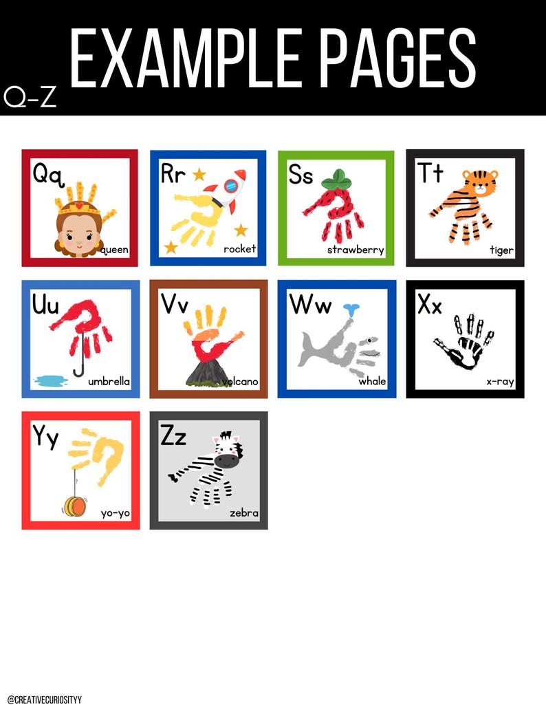 A-Z ABC Alphabet Handprint Craft Book | Handprint Art | Educational ...