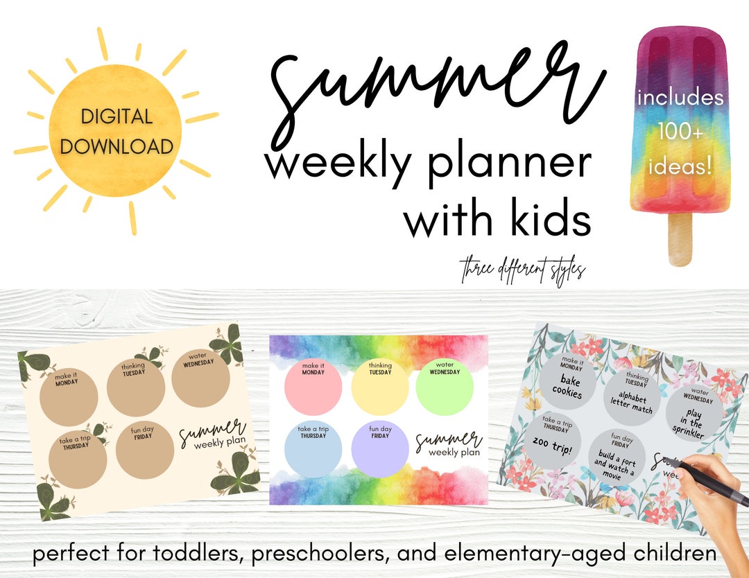 Summer Planner With Kids Weekly Summer Activities and Crafts - Etsy