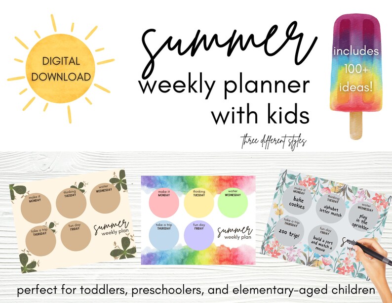 Summer Planner With Kids Weekly Summer Activities and Crafts - Etsy