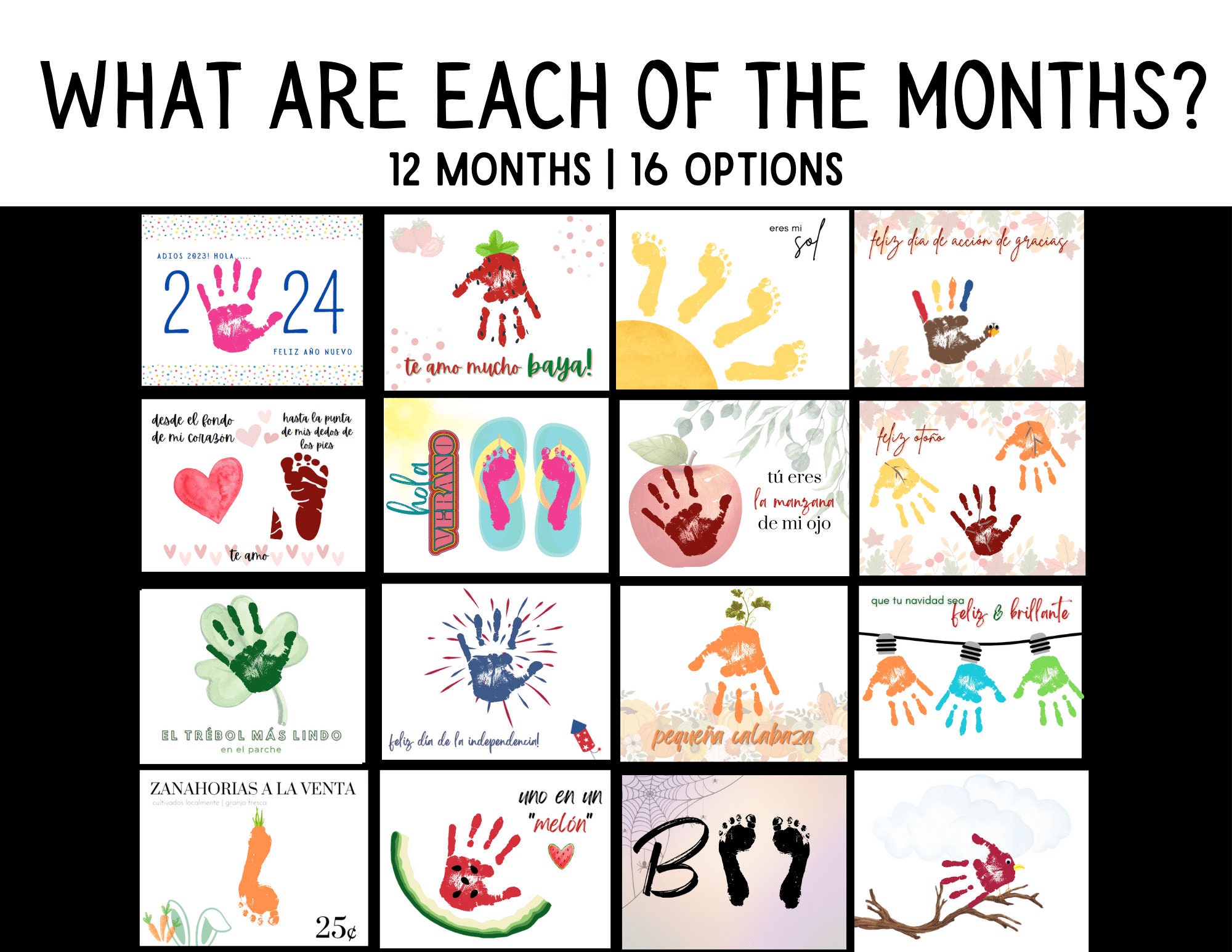 SPANISH 2024 Handprint Calendar | DIY Gift for Parents, Grandparents ...