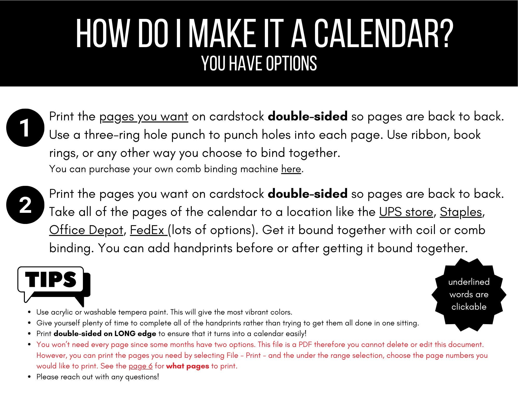 2026 Handprint Calendar | DIY Gift for Parents, Grandparents ...