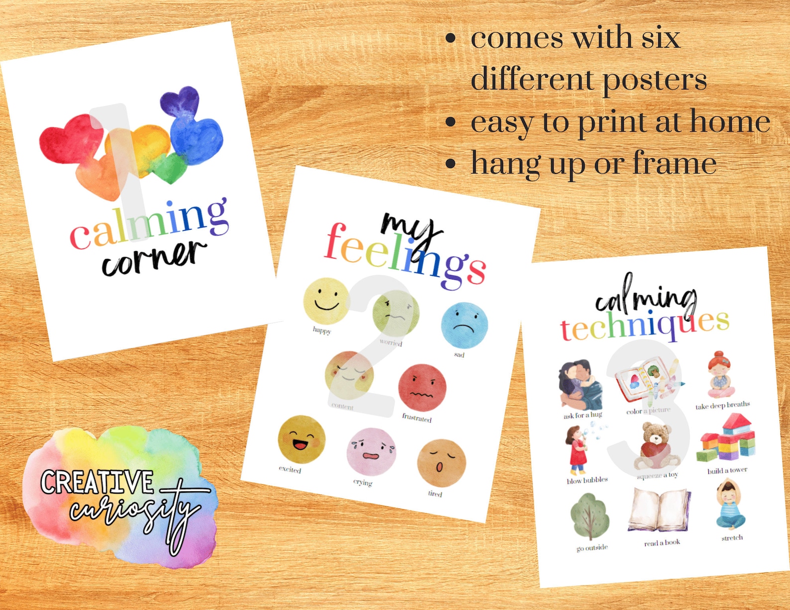 Calm Corner Posters | 6 Digital Files AND Directions for How to Create ...