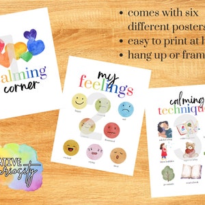 Calm Corner Posters | 6 Digital Files AND Directions for How to Create ...