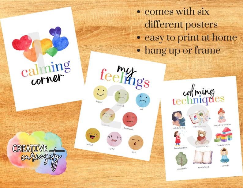 Calm Corner Posters | 6 Digital Files AND Directions for How to Create ...