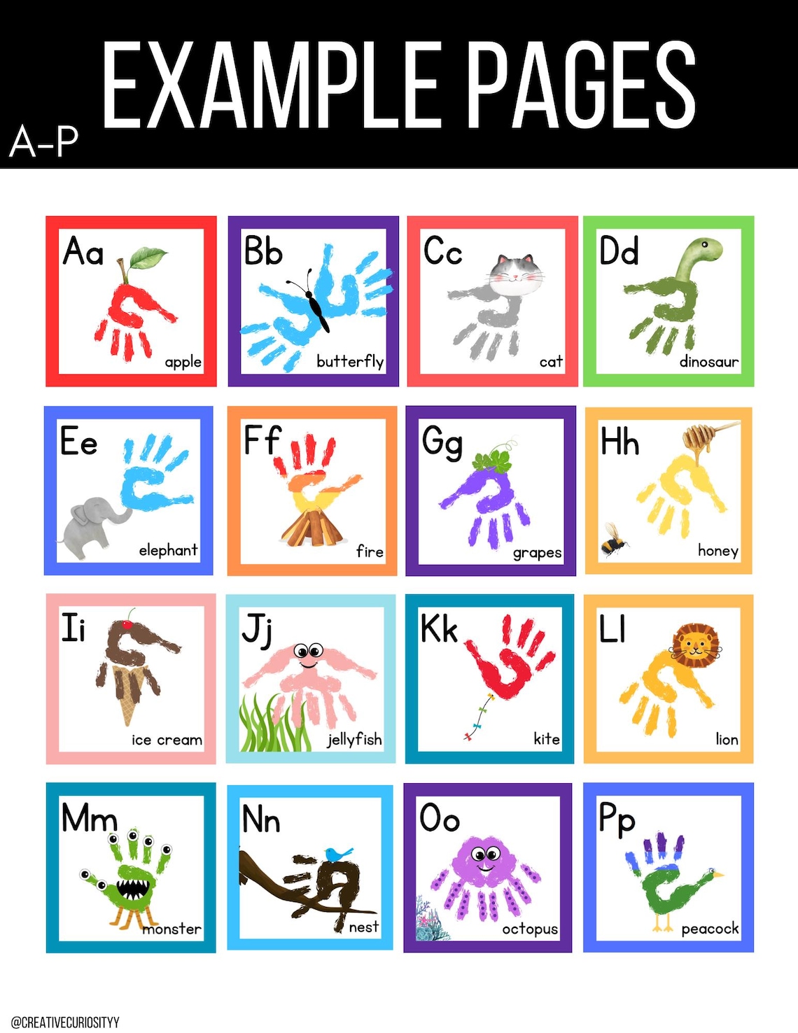 A-Z ABC Alphabet Handprint Craft Book | Handprint Art | Educational ...