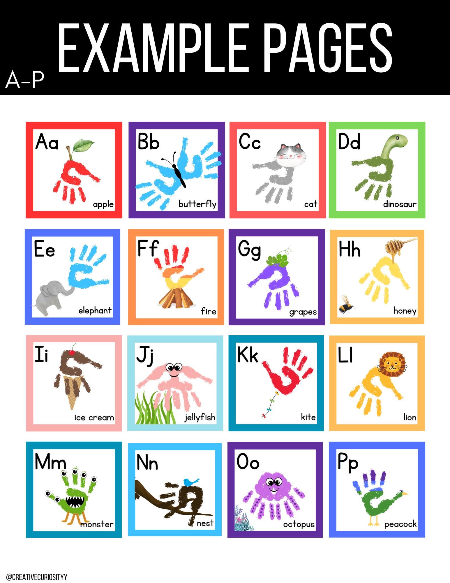 A-Z ABC Alphabet Handprint Craft Book | Handprint Art | Educational ...