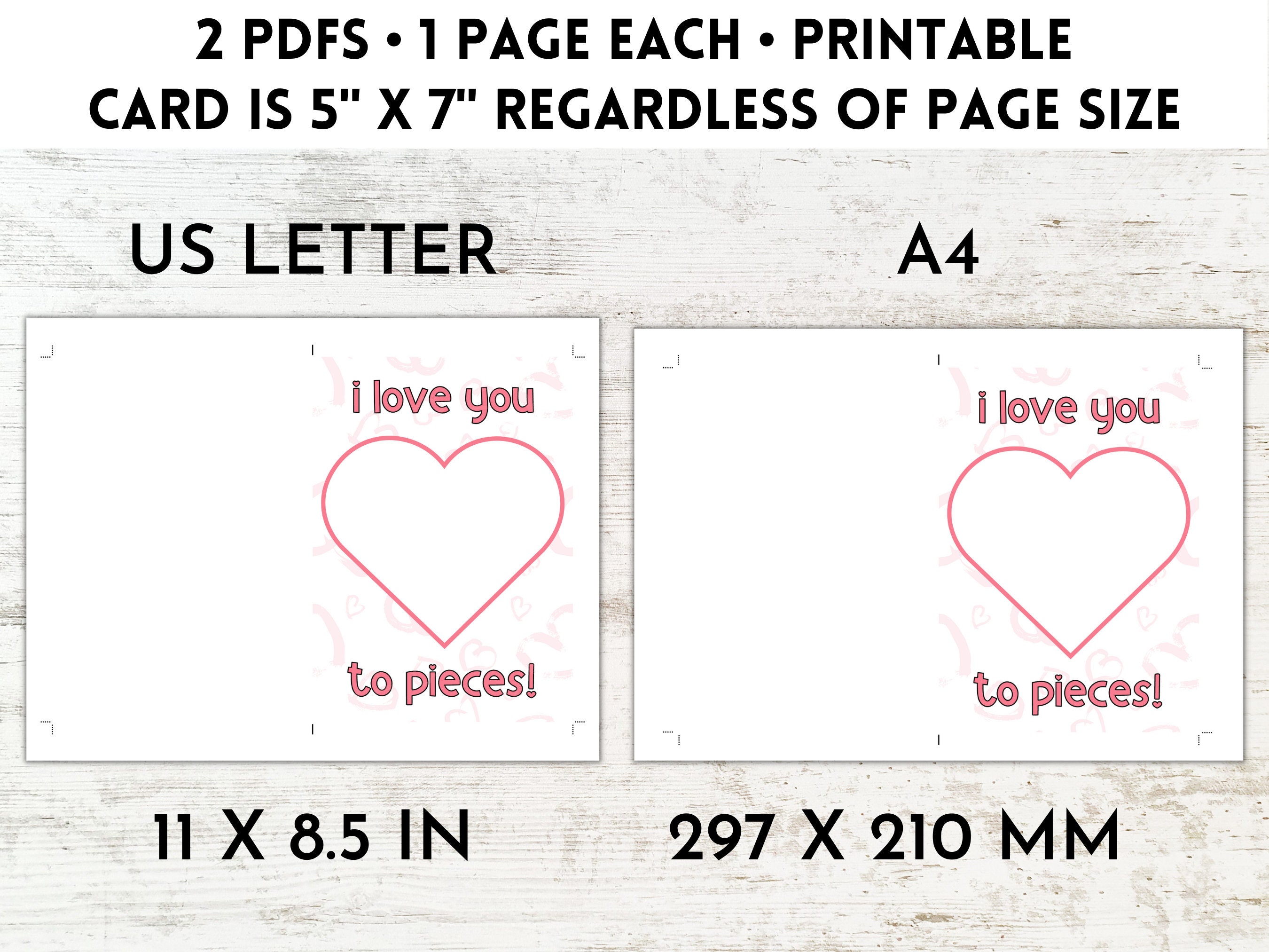 I Love You to Pieces Valentines Day, Mother's Day Card, Printable DIY ...