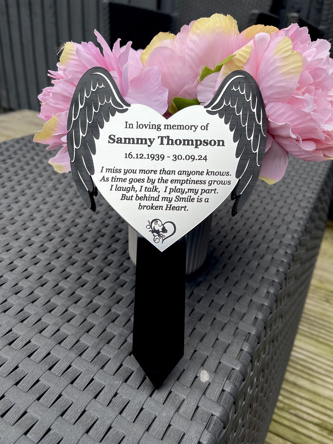 Memorial Plaque, Personalised Memorial Plaques, Grave Marker, Angel ...