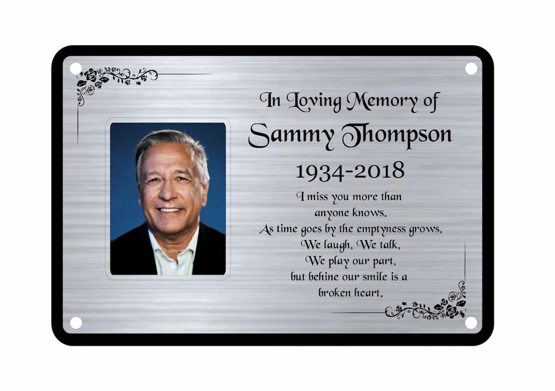 Memorial Photo Plaque,6x4, 7x5, 8x5, 10x7, 12x8, Engraved Bench Plaques ...