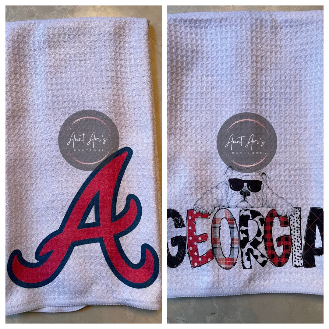 Georgia Teams Kitchen/hand Towels Georgia Atlanta Bulldog Brave UGA Dawg Red Black Blue A ...