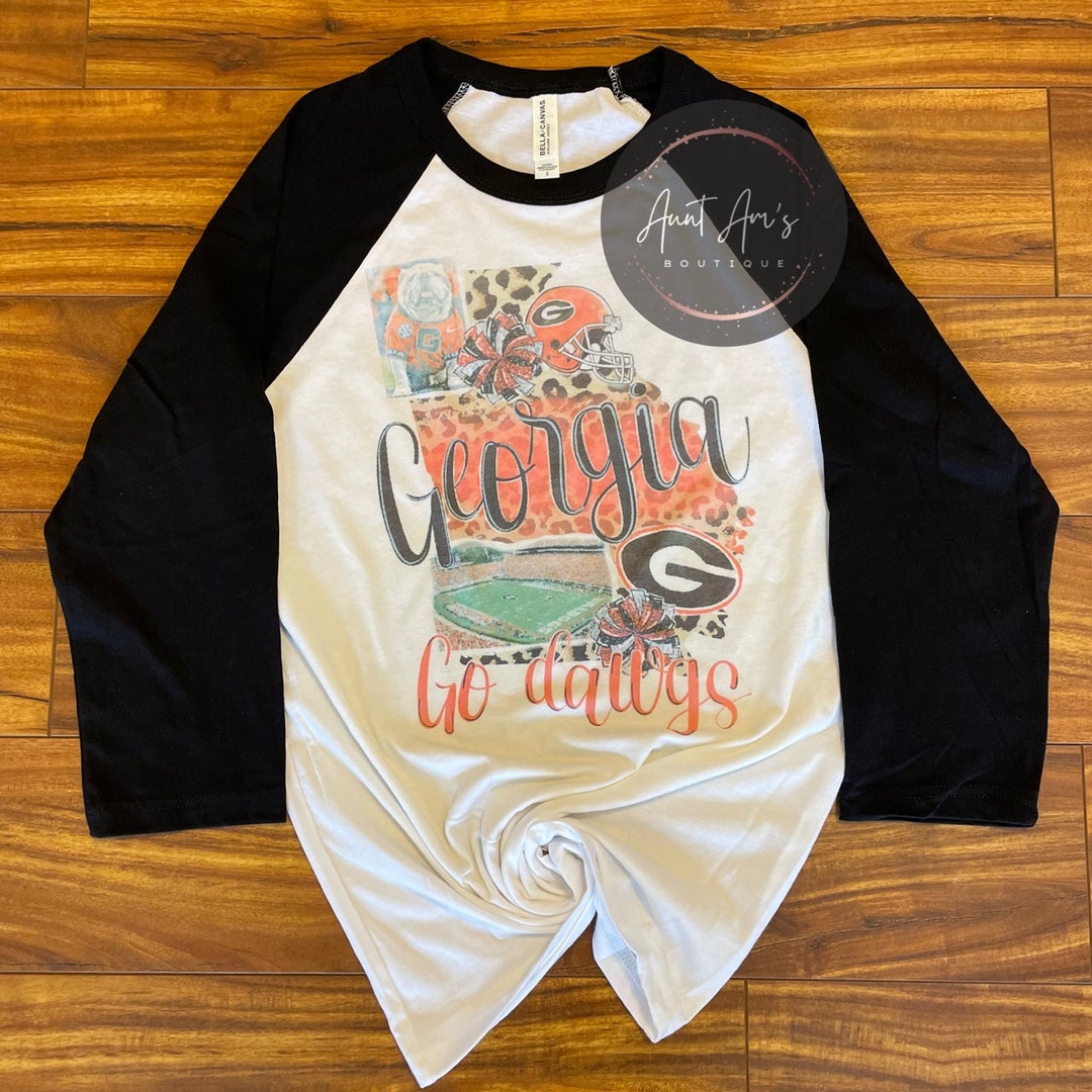 Georgia Go Dawgs Baseball T Shirt| Bulldogs| Georgia Shirt| Leopard ...