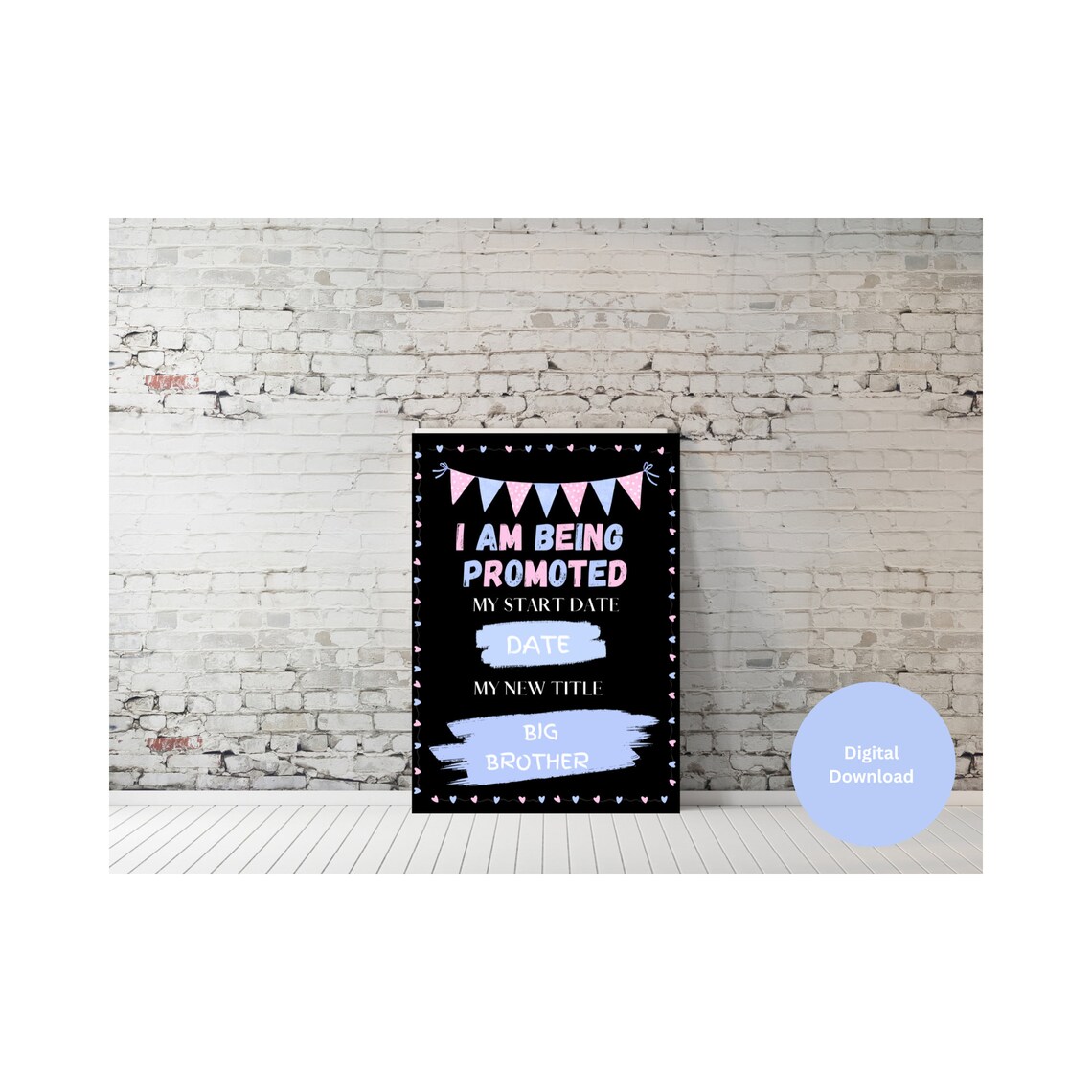 Personalized Baby Announcement Sign for Siblings Pregnancy Announcement ...