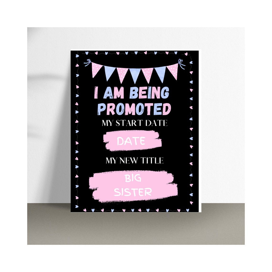 Personalized Baby Announcement Sign for Siblings Pregnancy Announcement ...