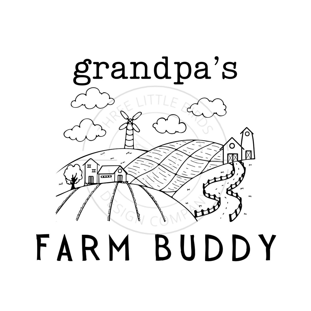 Grandpa's Farm Buddy PNG, Sublimation, Farm Shirt, Kids Farm Shirt, Boy ...