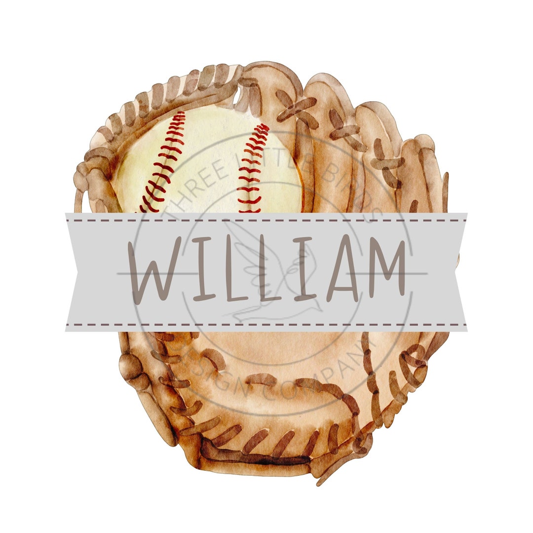 Baseball Name PNG, Sublimation, Baseball Glove Png, Watercolor Baseball ...
