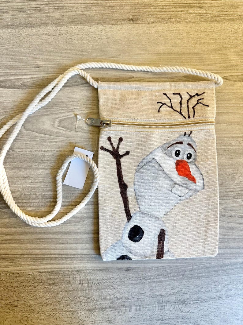 Hand Painted Cross Body Bag, Frozen Gift, Olaf Gift, Olaf Purse, Custom ...