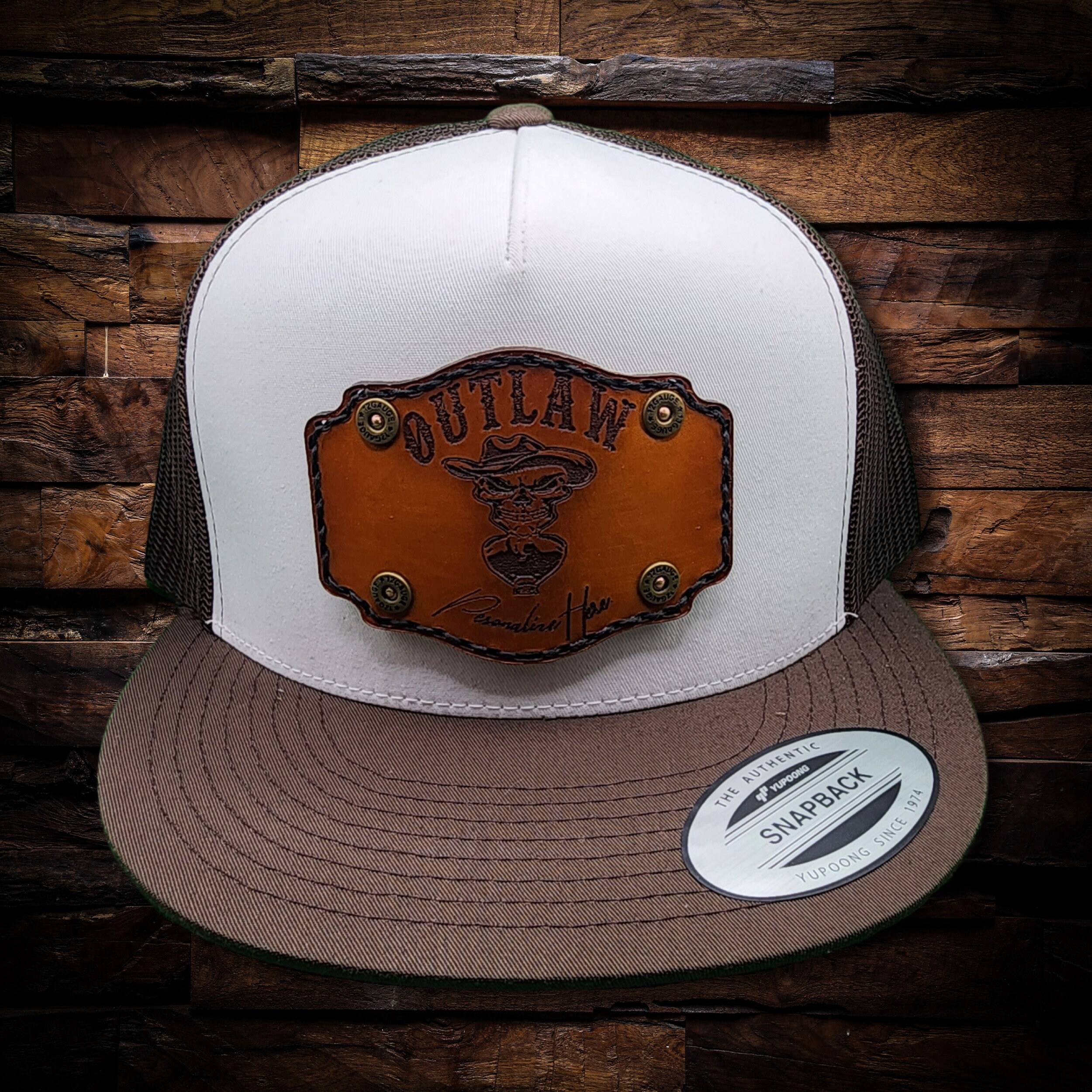 Skull Outlaw Leather Patch Hat - Western Style Rivet Snapback - Etsy