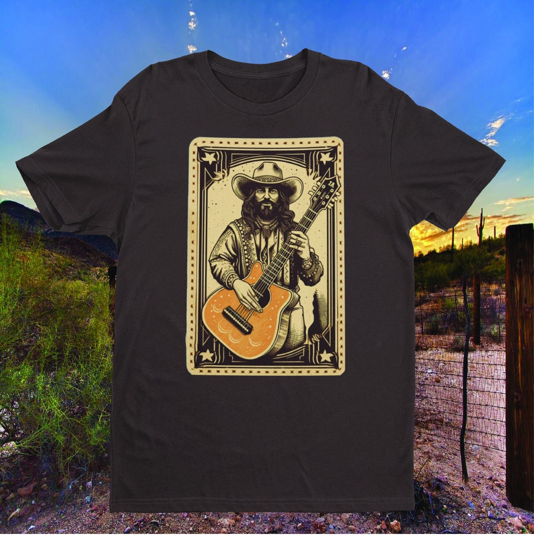 King of Guitars, Guitar Playing Cowboy on a Playing Card, Western ...