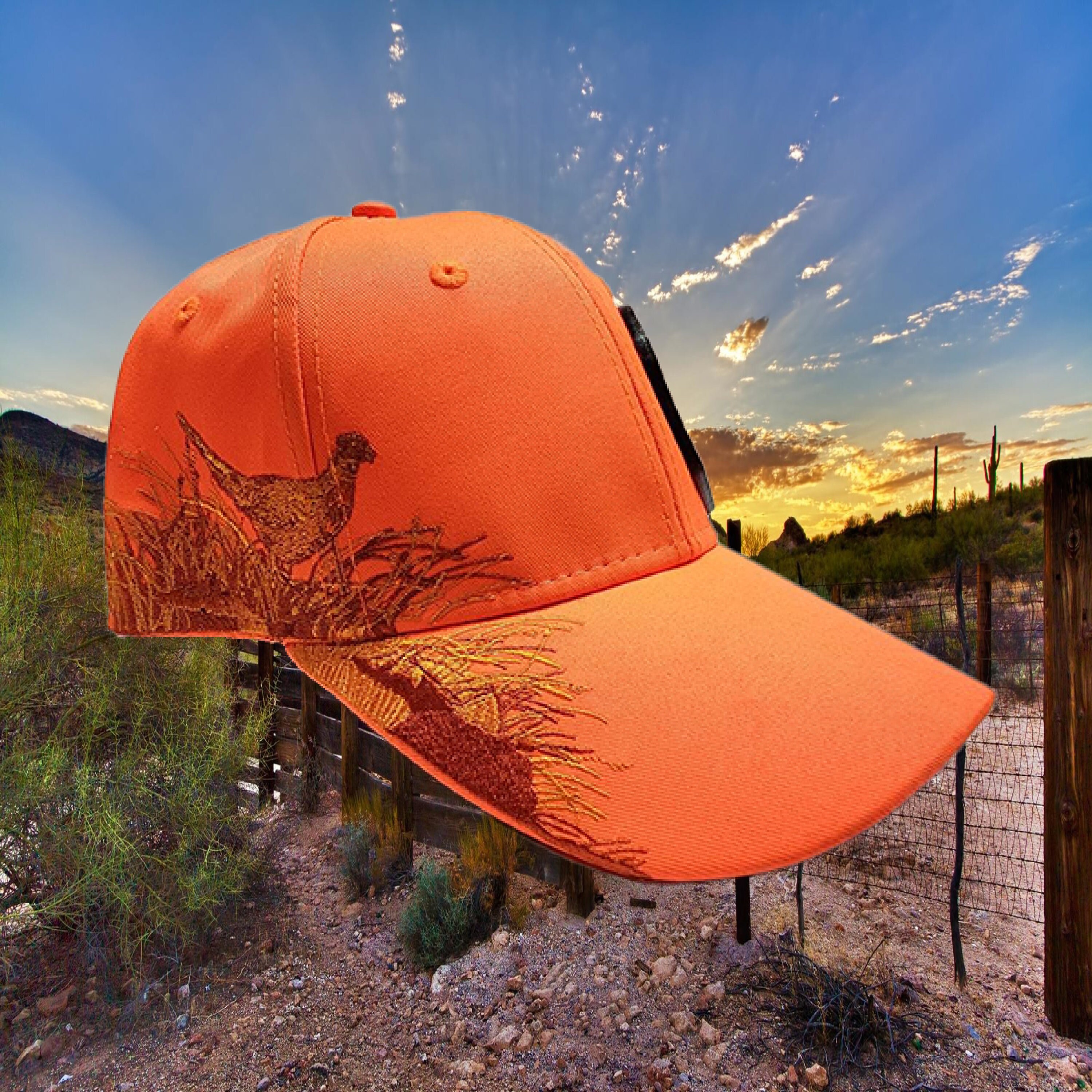 Blaze Orange Hunting Hat: Pheasant Patch, Leather Engraved - Etsy