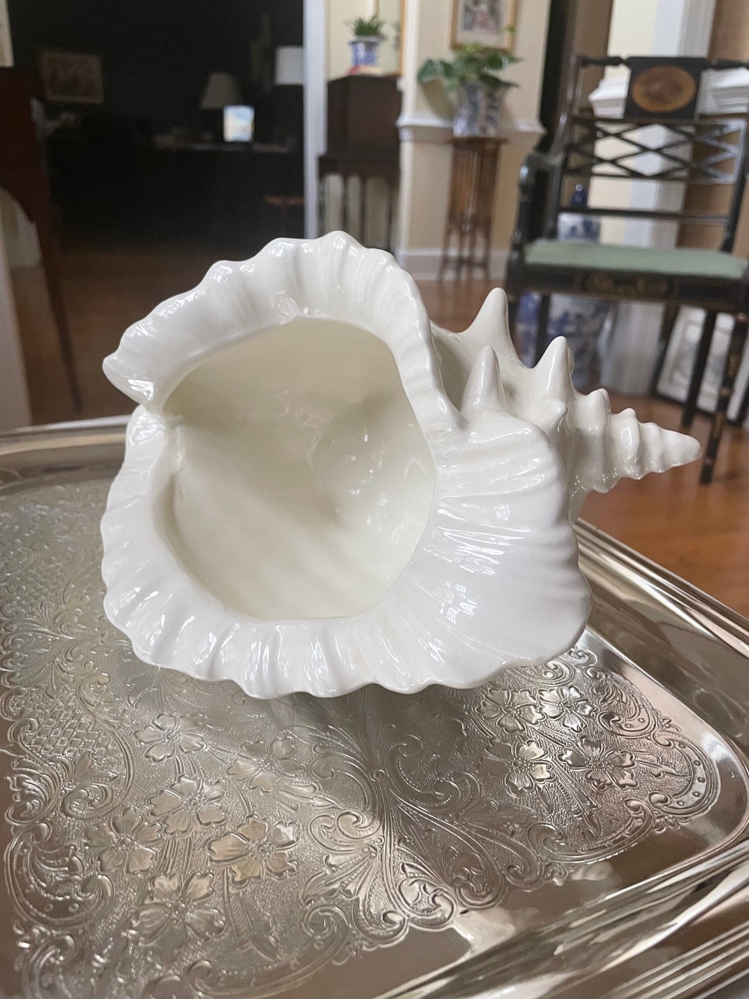 Ceramic Shell Cache Pot. Ceramic Shell Planter. Signed on - Etsy