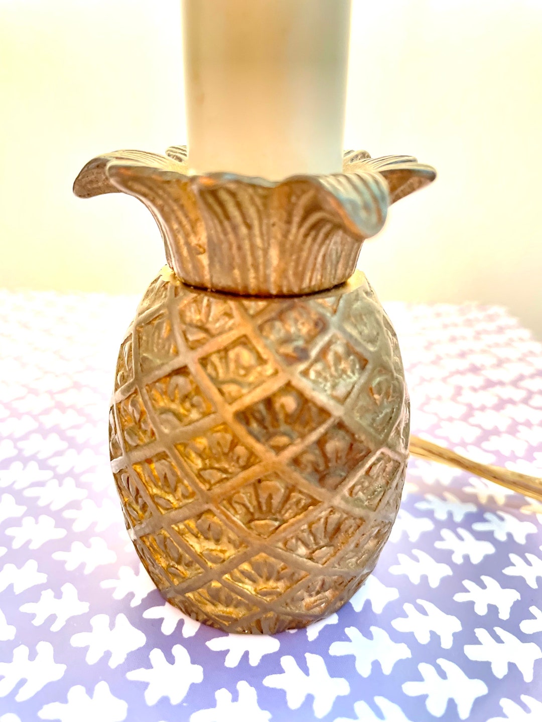 Small Pineapple Table Lamp. Measuring 61/2 Inches From Base to Top ...