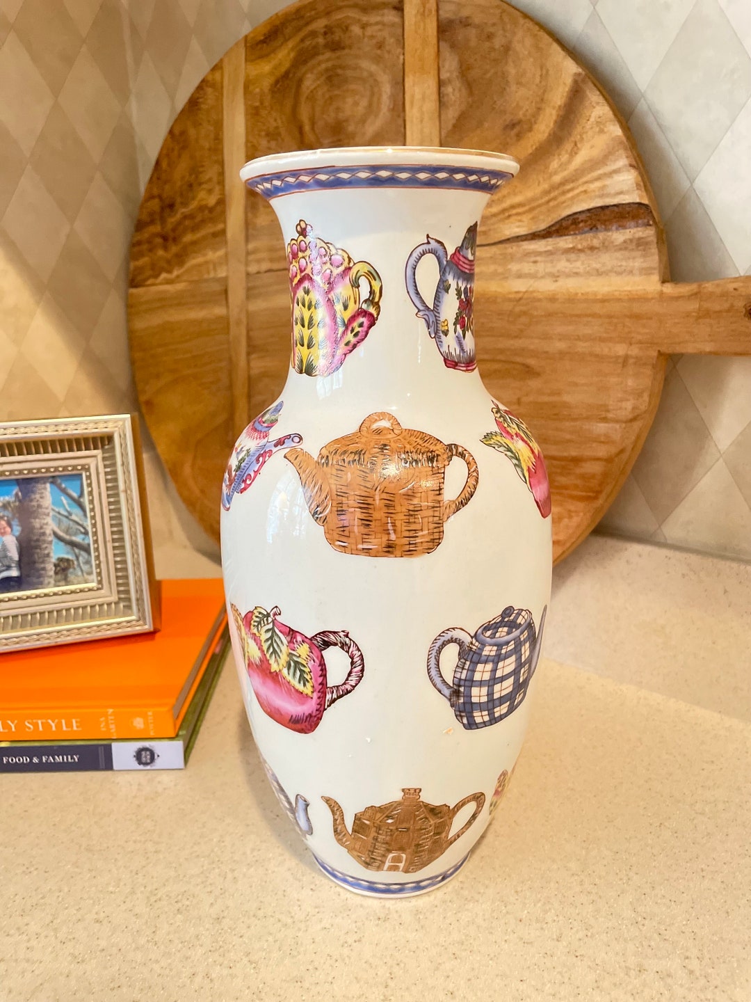 Vase With Teapots. Perfect for the Teapot Collector and Chinioserie ...